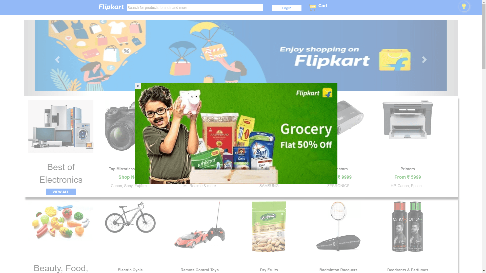 Flipkart Homepage using HTML ,CSS & JavaScript - Replit