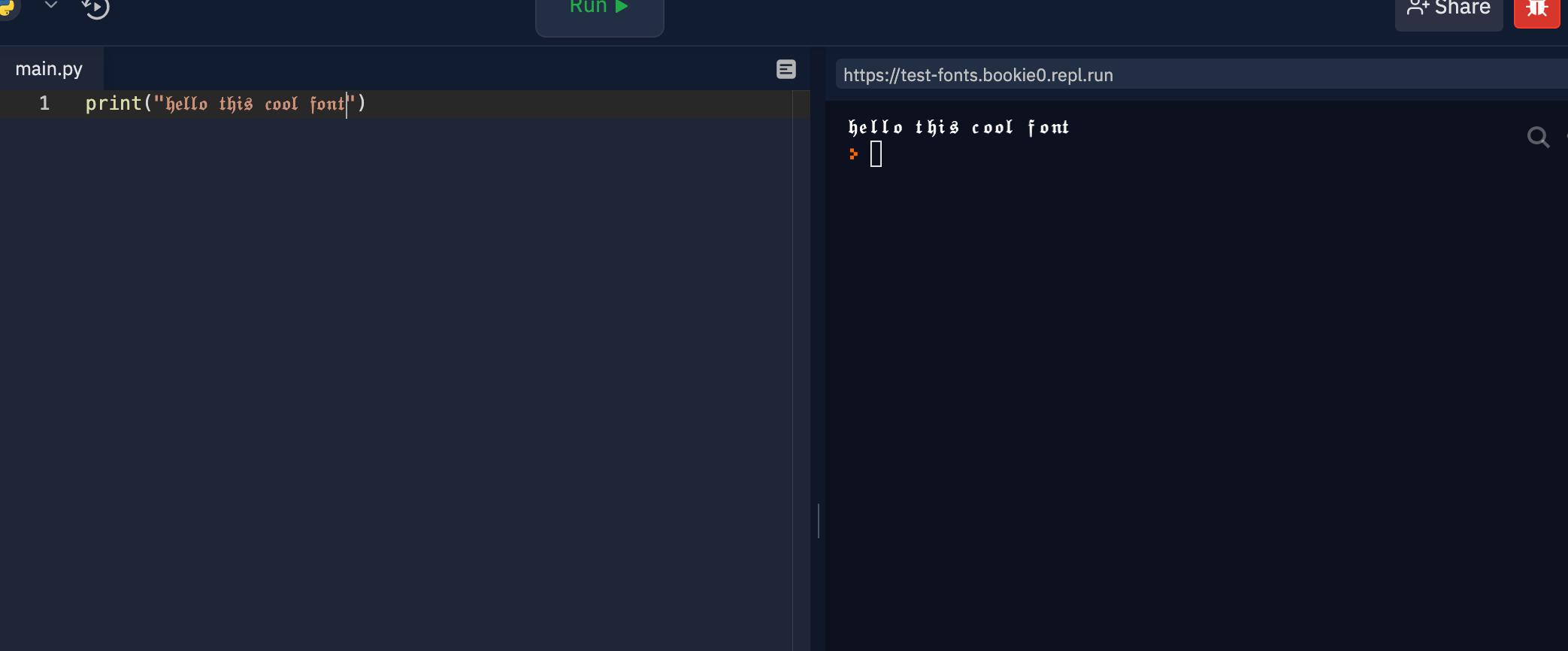 How Do You Change Fonts For Output In Python Replit